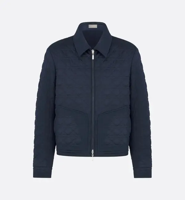 Dior Reversible Quilted Cannage Zipped Jacket - Blue