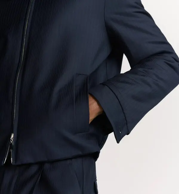 Dior Reversible Quilted Cannage Zipped Jacket - Blue