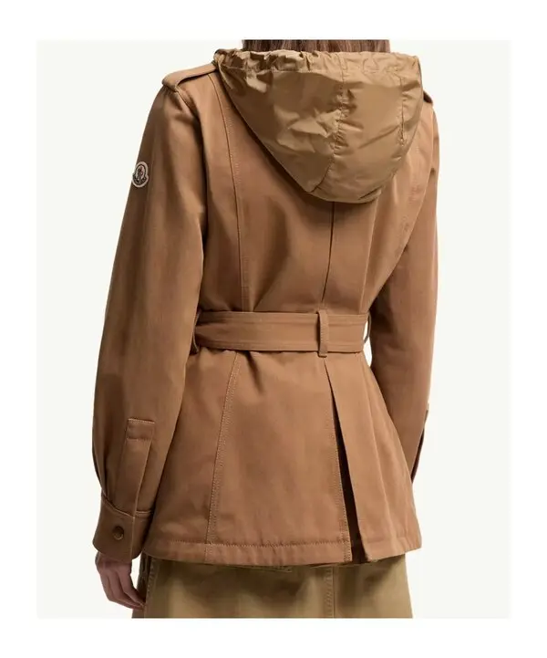 Moncler Centaurea Belted Hooded Jacket - Brown