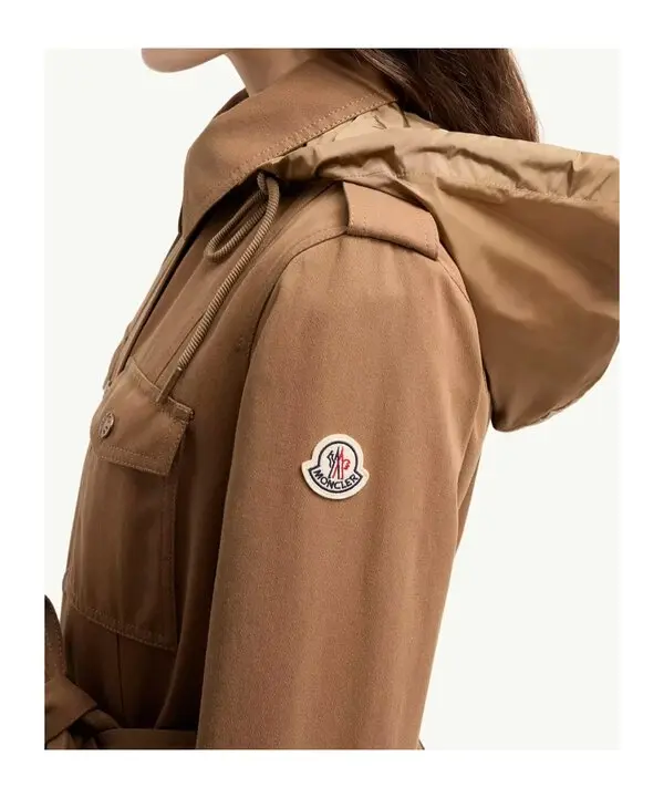 Moncler Centaurea Belted Hooded Jacket - Brown