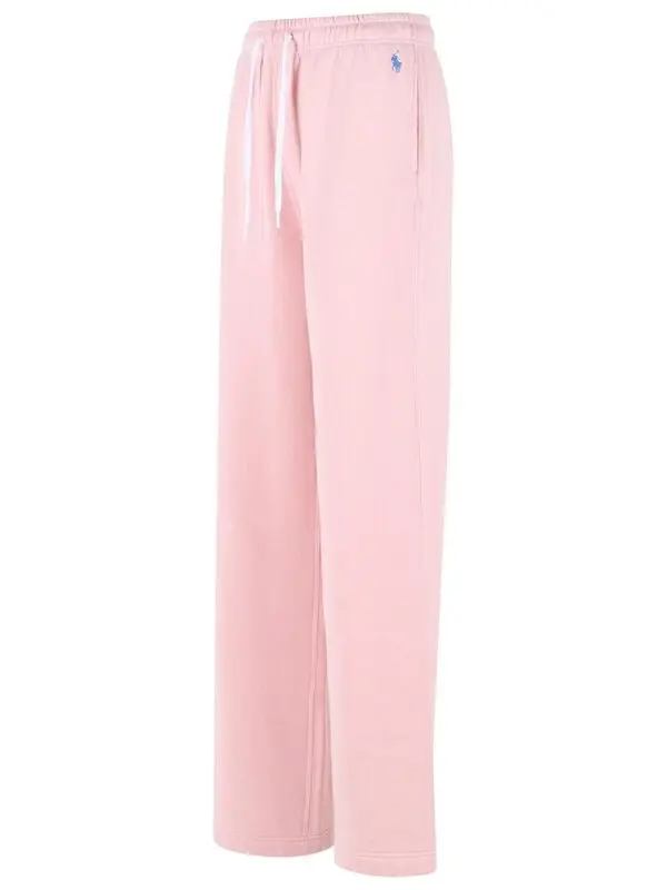Polo Ralph Lauren Wide-leg Logo Embroidered Drawstring Pants - Pink