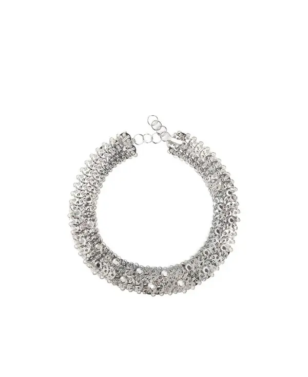 Rabanne Silver Metal Ring Belt With Crystal Embellishments - Gray