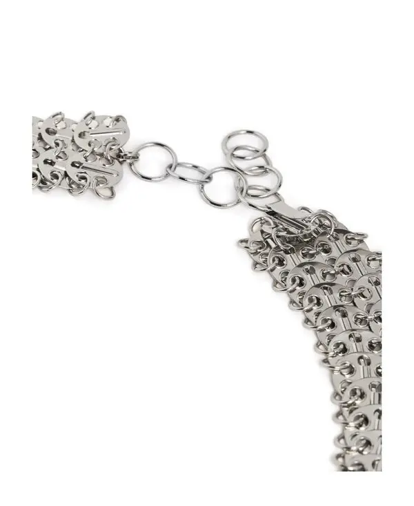 Rabanne Silver Metal Ring Belt With Crystal Embellishments - Gray