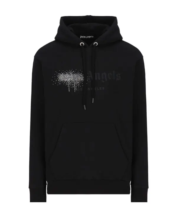 Palm Angels Embellished Logo Drawstring Hoodie