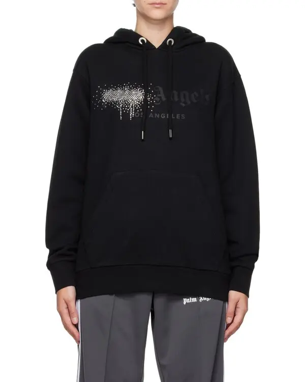 Palm Angels Embellished Logo Drawstring Hoodie