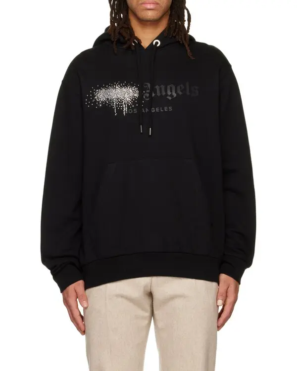 Palm Angels Embellished Logo Drawstring Hoodie