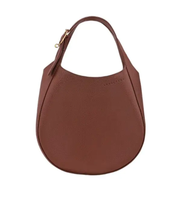 Longchamp Le Foulonné Grained-leather Tote Bag - Coffee