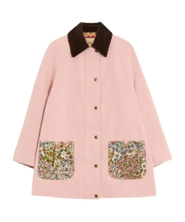 Valentino Garavani Floral Pocket Denim Peacoat