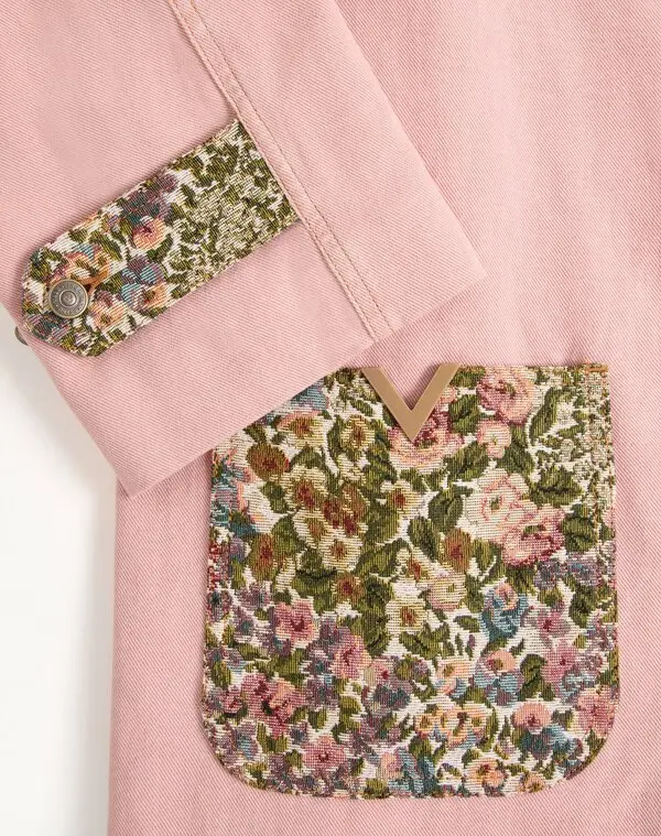 Valentino Garavani Floral Pocket Denim Peacoat