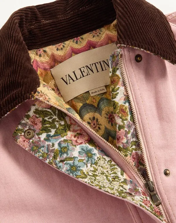 Valentino Garavani Floral Pocket Denim Peacoat