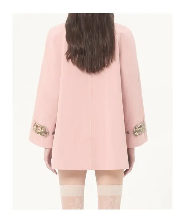 Valentino Garavani Floral Pocket Denim Peacoat