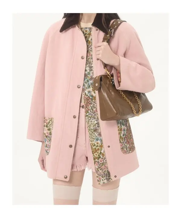 Valentino Garavani Floral Pocket Denim Peacoat