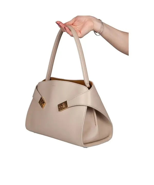 FERRAGAMO Hug Soft Shoulder Bag - Nude