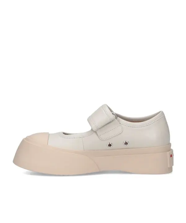 Marni Mary Jane Round-toe Sneakers With Platform Sole - Nude