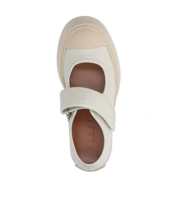Marni Mary Jane Round-toe Sneakers With Platform Sole - Nude