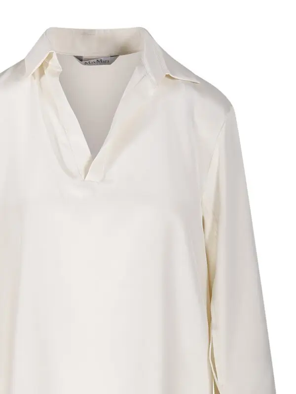 Max Mara Dover V-neck Long-sleeved Top - White