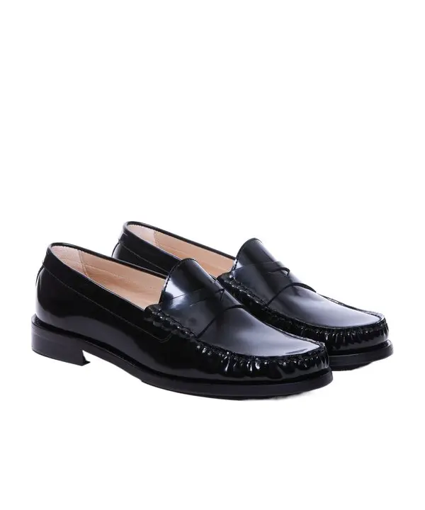 STUART WEITZMAN Round Toe Loafers - Black