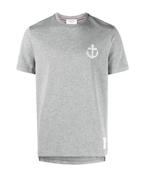 Thom Browne Anchor Embroidered Crewneck T-shirt