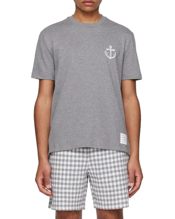 Thom Browne Anchor Embroidered Crewneck T-shirt