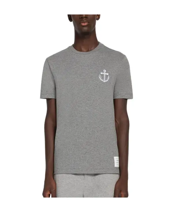Thom Browne Anchor Embroidered Crewneck T-shirt