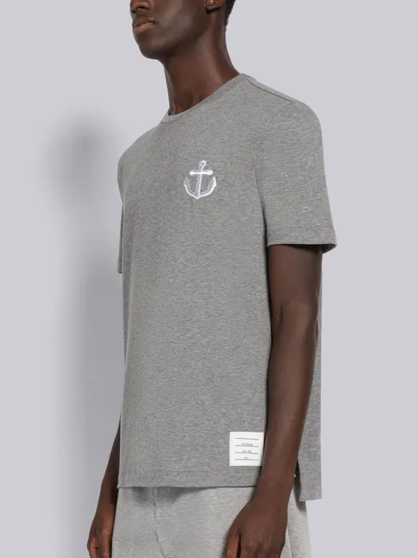 Thom Browne Anchor Embroidered Crewneck T-shirt