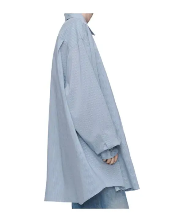 MAISON MARGIELA Oversized Striped Cotton Silk Shirt