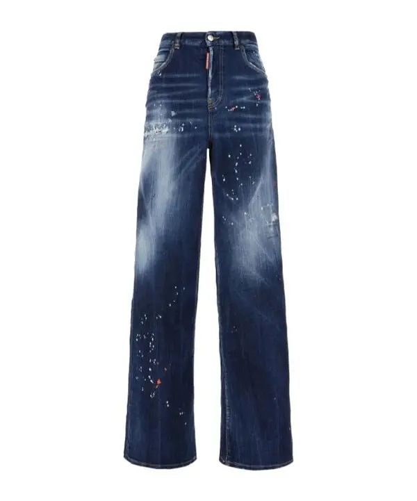 Dsquared2 Logo-patch Distressed Jeans - Navy