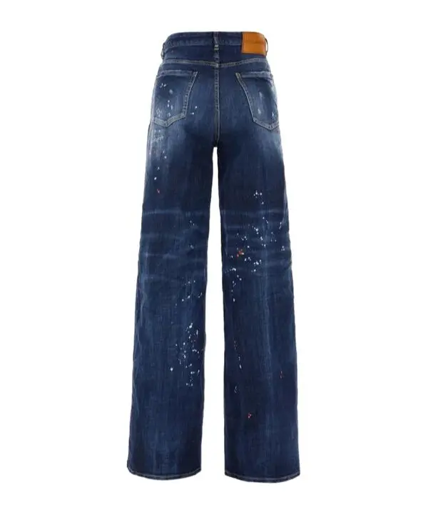 Dsquared2 Logo-patch Distressed Jeans - Navy