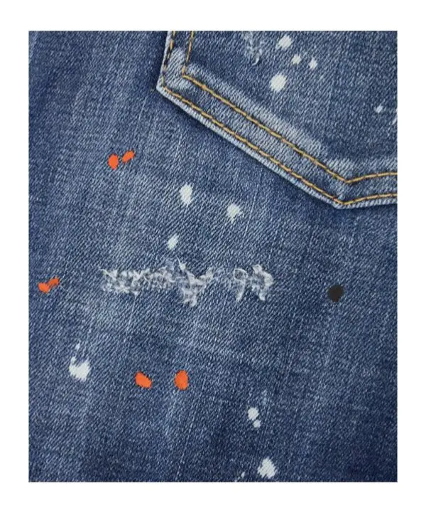 Dsquared2 Logo-patch Distressed Jeans - Navy