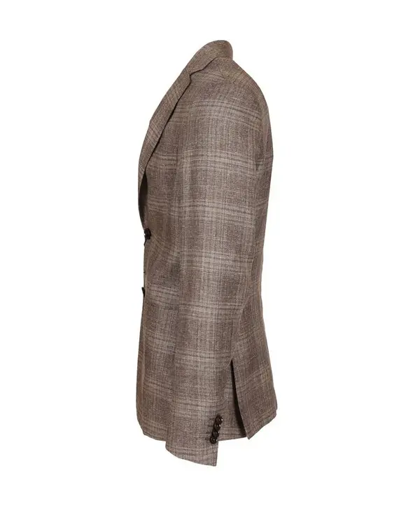 Zegna Checked Single-breasted Jacket - Brown