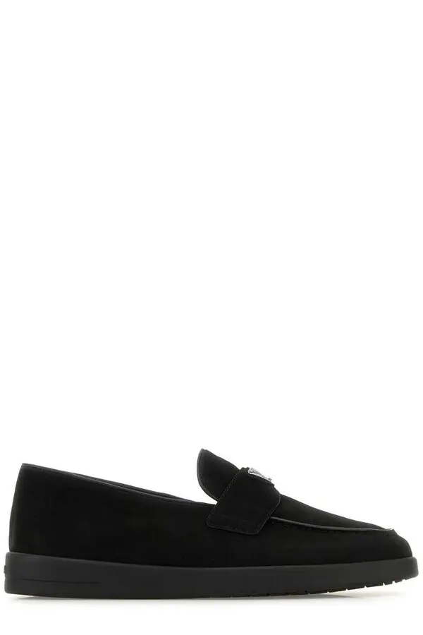Prada Almond Toe Slip-on Loafers - Black