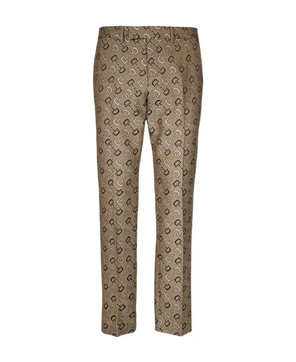 Gucci Maxi Horsebit-motif Tailored Trousers - Brown