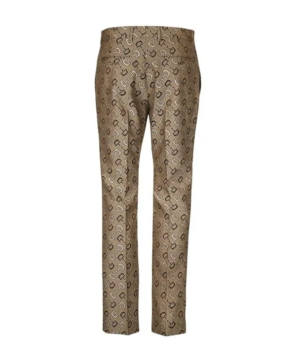 Gucci Maxi Horsebit-motif Tailored Trousers - Brown