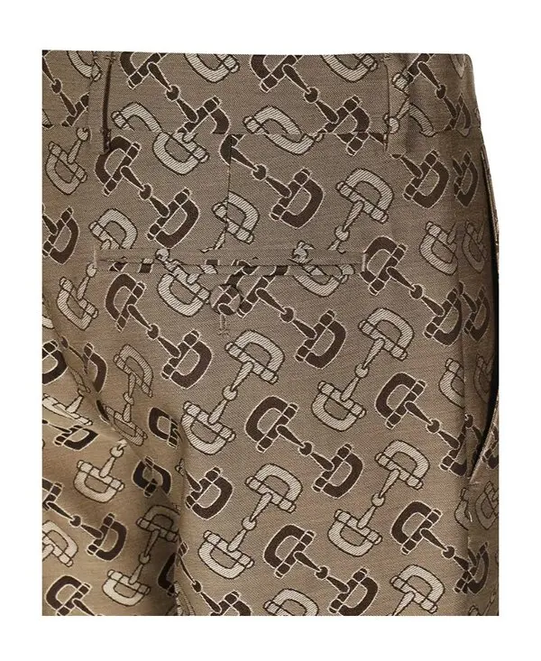 Gucci Maxi Horsebit-motif Tailored Trousers - Brown