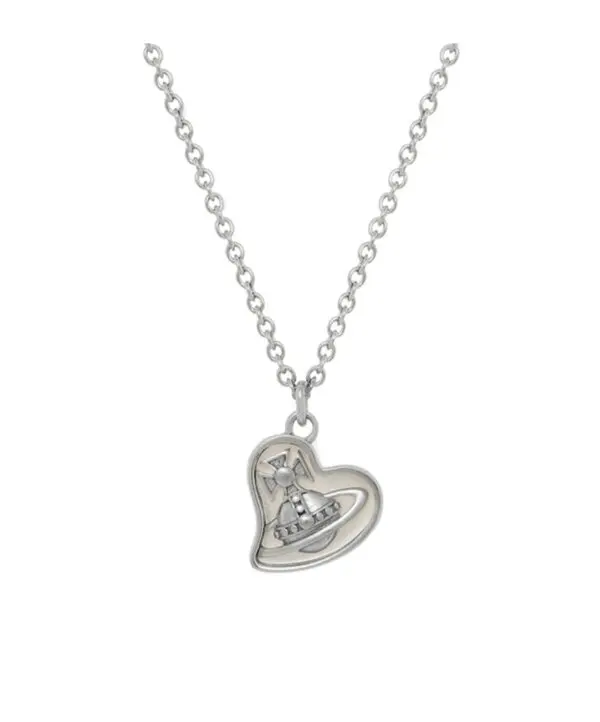 VIVIENNE WESTWOOD Heart Orb Pendant Necklace - Platinum Color