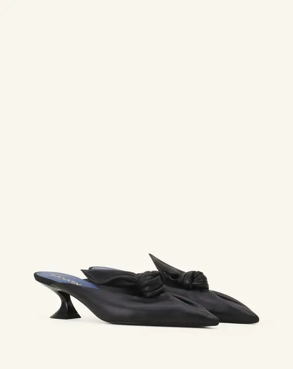 LANVIN Pointed Toe Heeled Mules With Bow Detailing