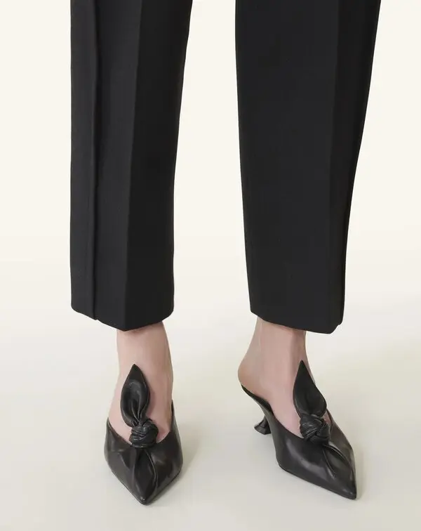LANVIN Pointed Toe Heeled Mules With Bow Detailing