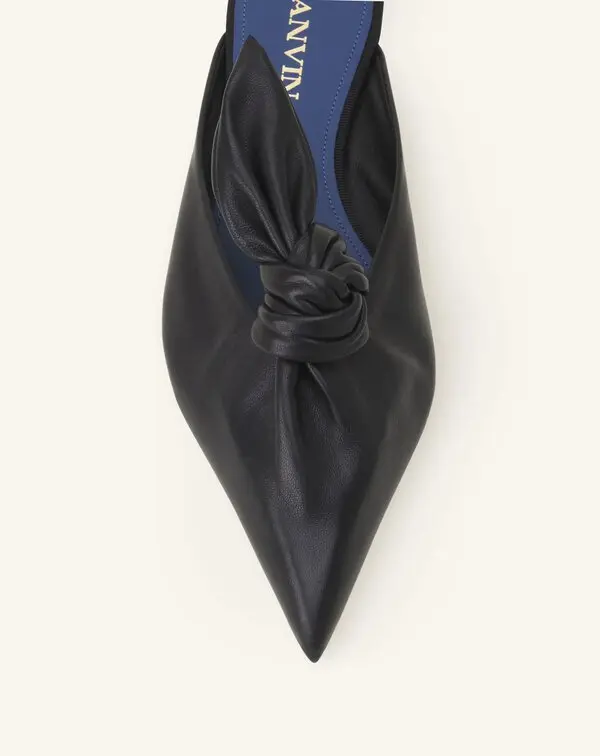 LANVIN Pointed Toe Heeled Mules With Bow Detailing