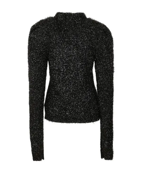 Alberta Ferretti Long Sleeve Metallic Sweater
