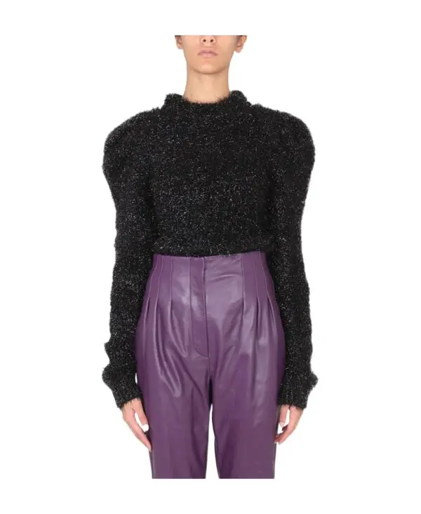Alberta Ferretti Long Sleeve Metallic Sweater