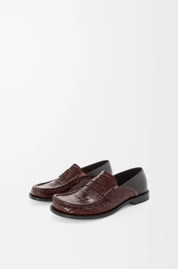 Loewe Campo Flap Back Loafers - Black