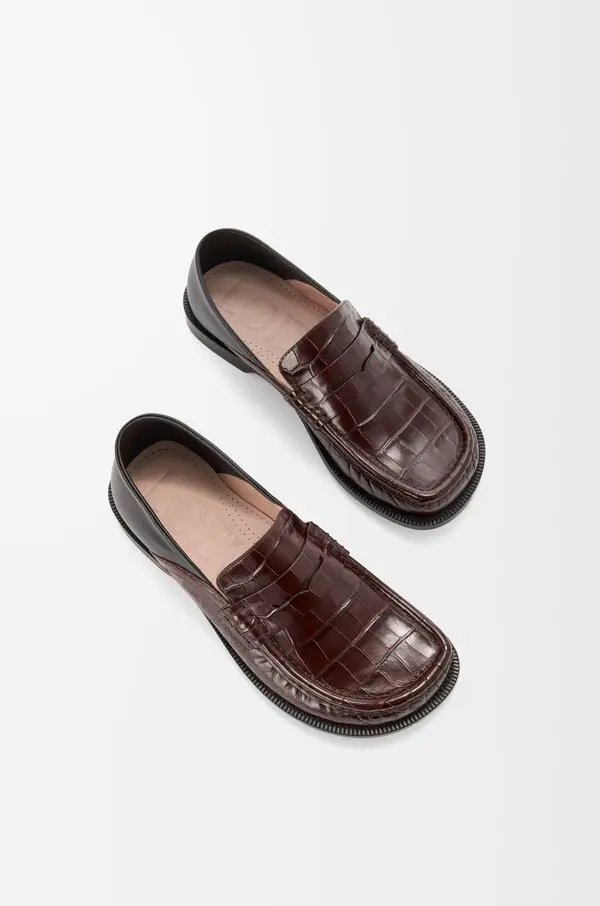 Loewe Campo Flap Back Loafers - Black