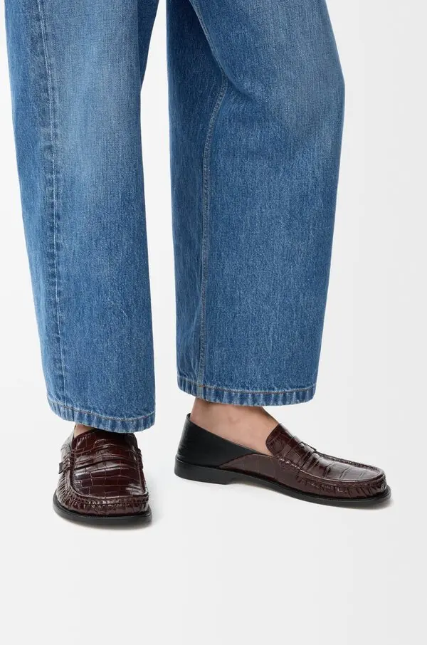 Loewe Campo Flap Back Loafers - Black