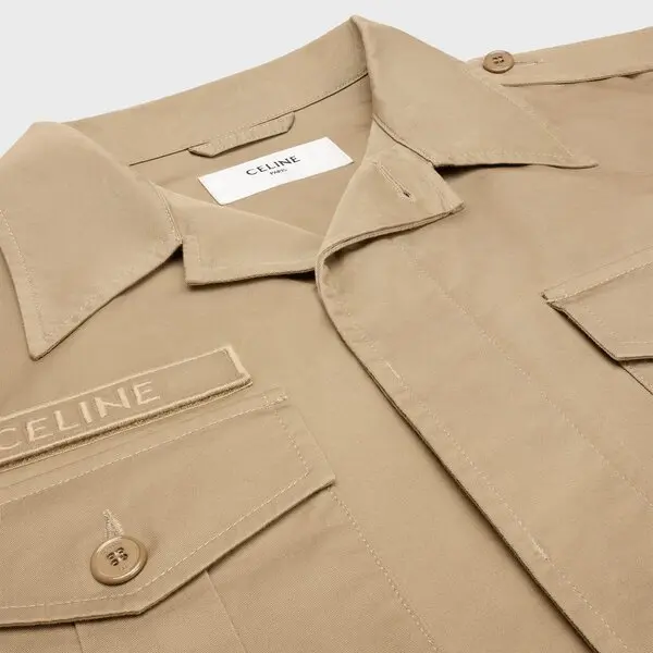 Celine Saharienne Jacket In Cotton Linen