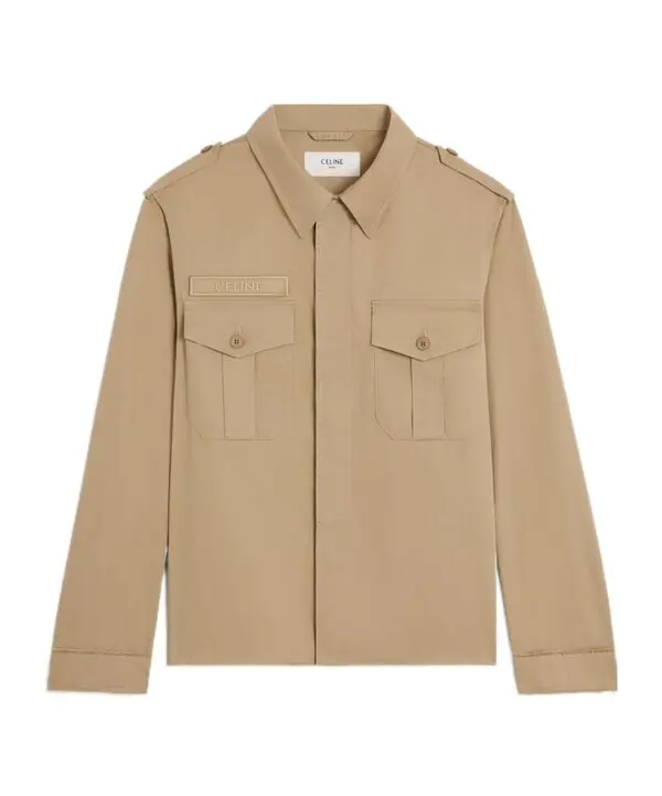 Celine Saharienne Jacket In Cotton Linen