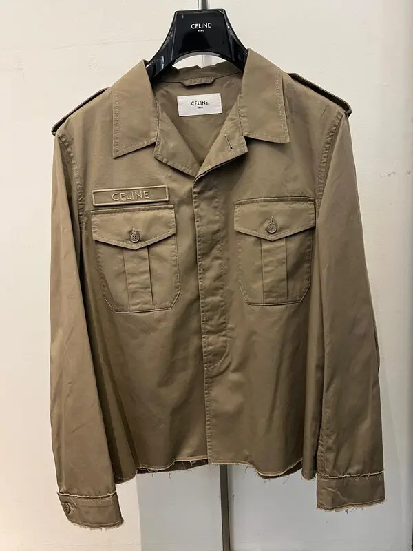 Celine Saharienne Jacket In Cotton Linen