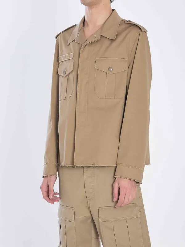 Celine Saharienne Jacket In Cotton Linen