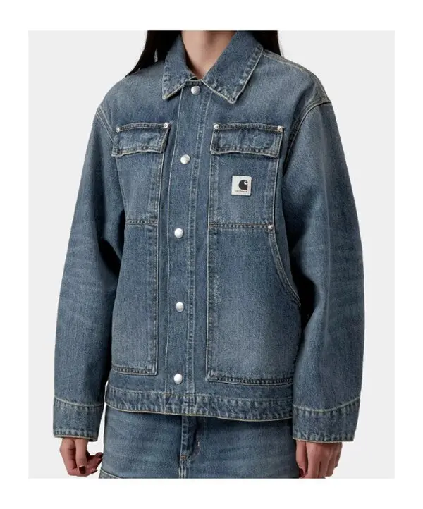 Carhartt Work In Progress Logo-patch Denim Jacket - Blue