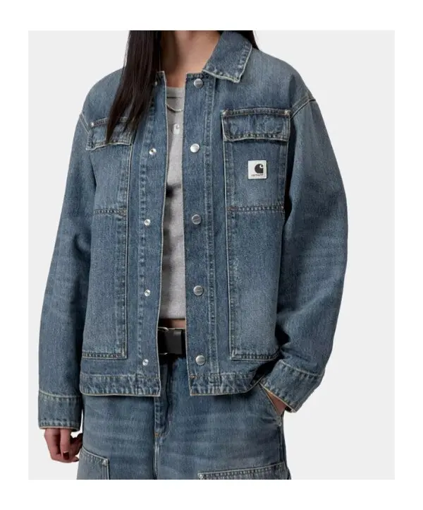 Carhartt Work In Progress Logo-patch Denim Jacket - Blue
