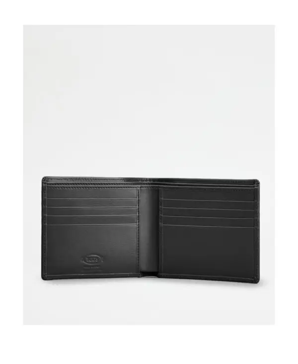 TOD'S Calfskin Bifold Wallet - Black
